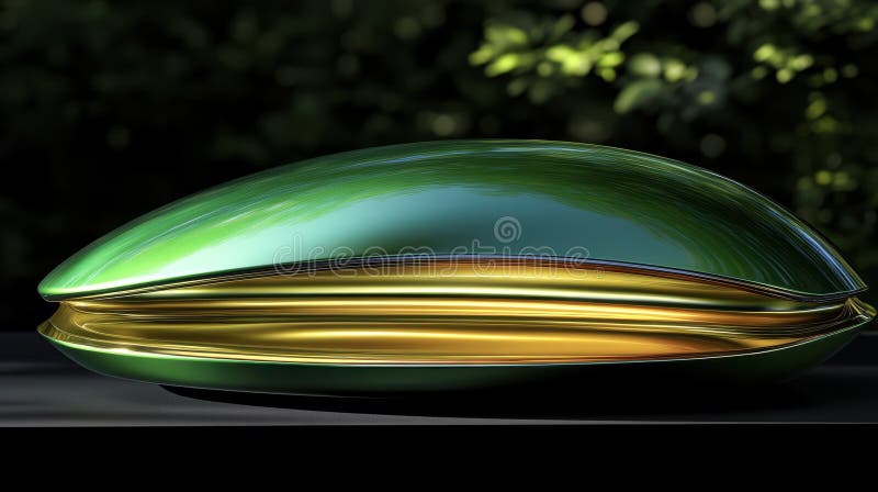 A Green and Gold Shell with a Gold Center Stock Illustration ...