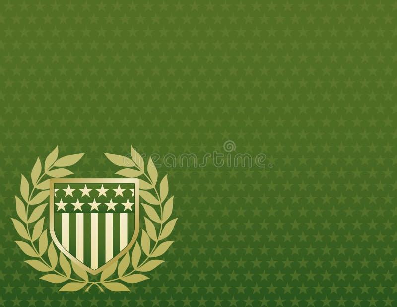 Green and Gold Shield on a Star Background Stock Vector - Illustration ...
