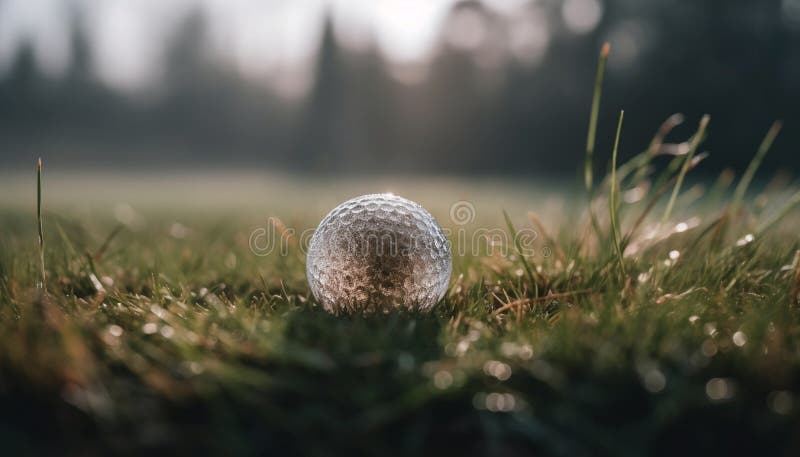 Green Golf Ball on Tee, Ready To Hit Generated by AI Stock Illustration ...