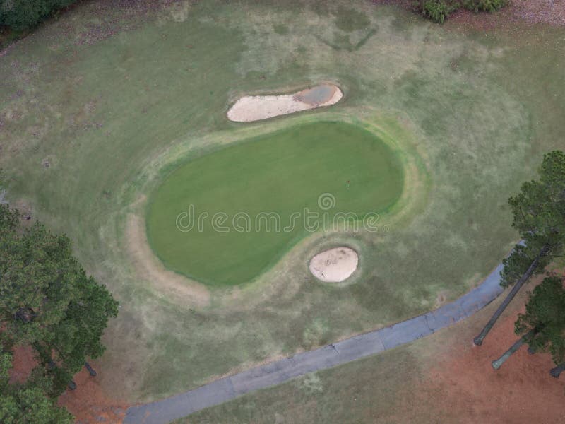 Green Golf Course. View from a Drone Stock Image - Image of backdrop ...