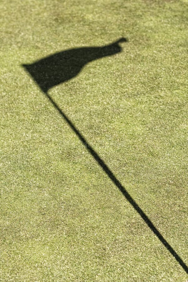 Green Golf Field Showing The Flag Shadow Picture. Image: 9292551