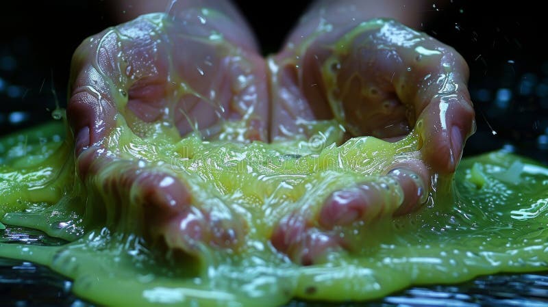 Green Goo Glowing Slime Fluid Stock Photo - Image of texture, abstract ...
