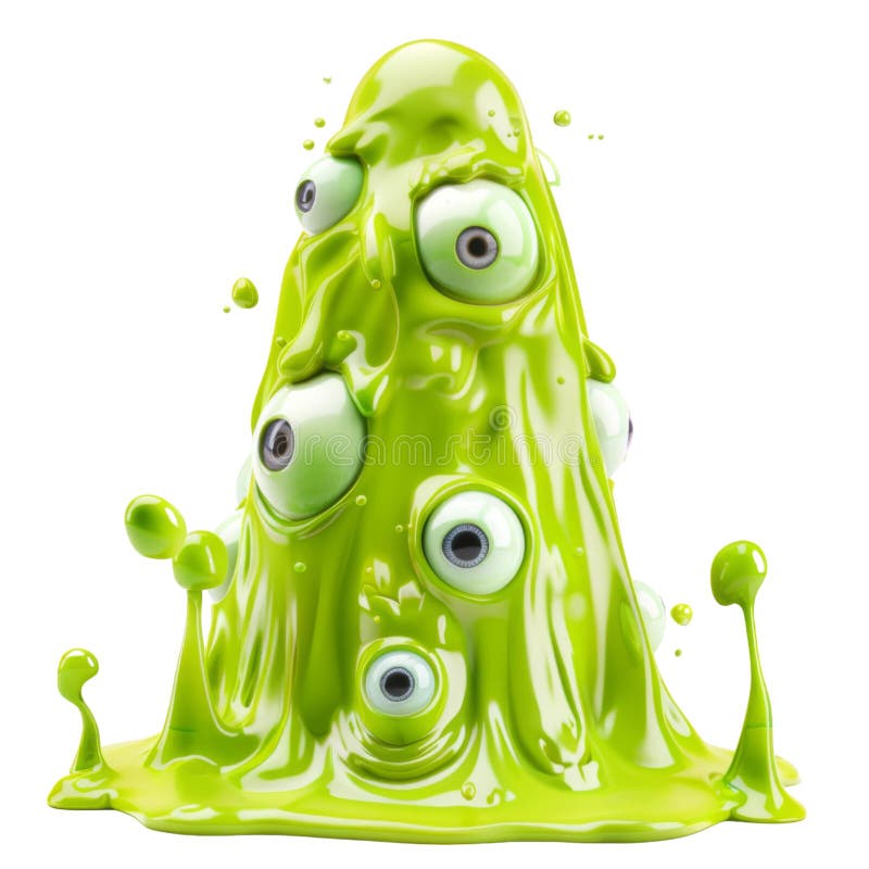 Green Gooey Creature with Multiple Eyes Stock Image - Illustration of ...