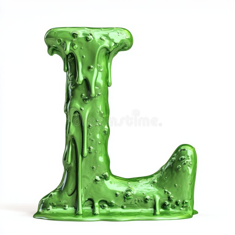 A Green, Gooey Letter "L" with a Dripping, Slimy Texture Stock ...