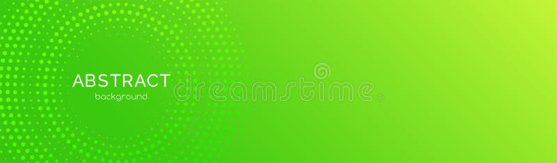 Green Gradient Abstract Long Background. Halftone Dotted Circle Frame ...