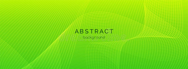 Green Gradient Abstract Long Background. Vector Wavy Lines Minimal ...