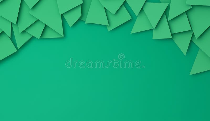 Green Gradient Background Featuring Abstract Triangles. Contemporary 3D ...