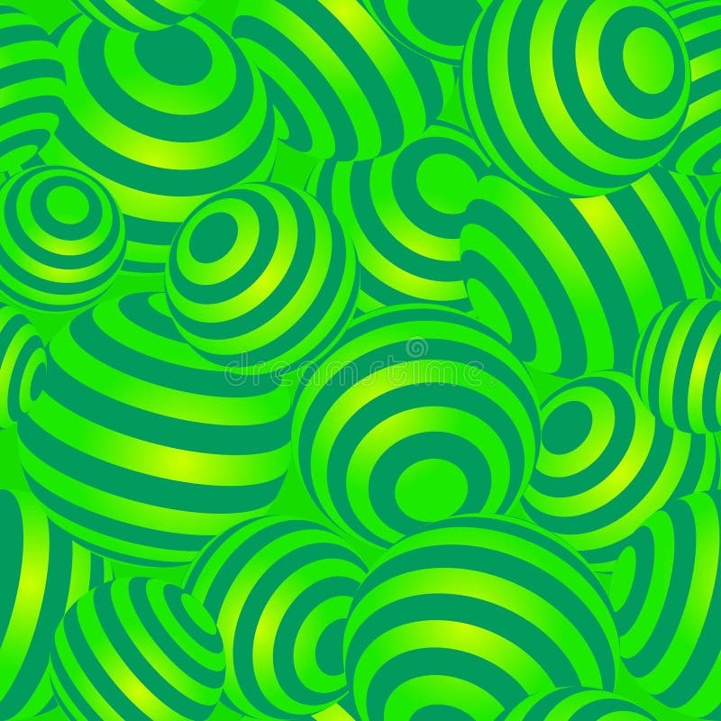 Green Gradient 3d Geometric Striped Spheres Seamless Repetitive Vector ...