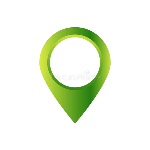 Green Gradient Location Marker with Circular Center Design and ...