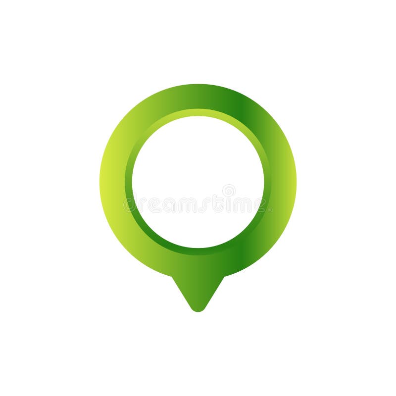 Green Gradient Location Pin with Circular Center for Maps and Gps ...