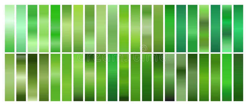 Green Gradient Set for Light To Bright Colors Stock Illustration ...