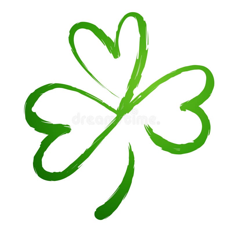 Hand Drawn Shamrock on White Note Paper Stock Vector - Illustration of ...
