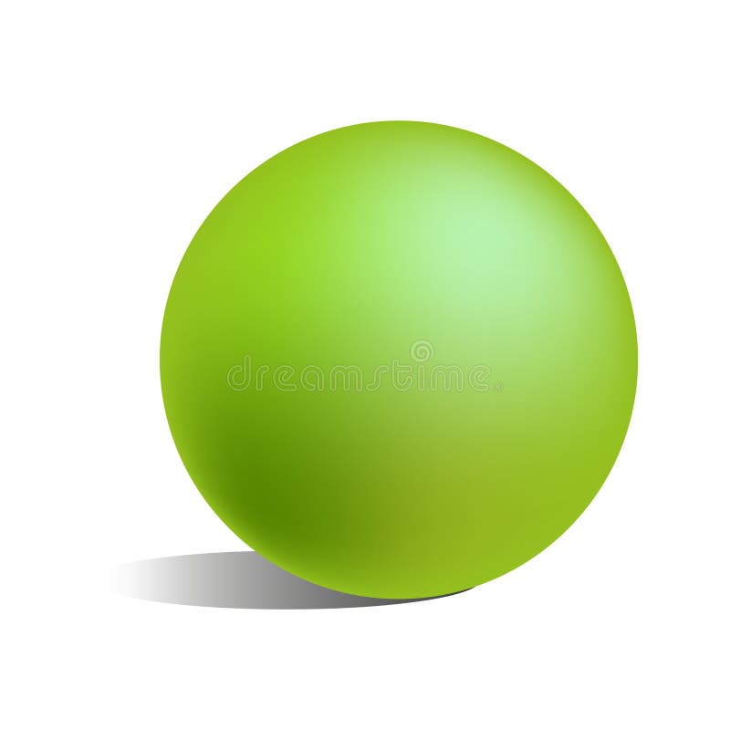 Green Gradient Sphere. Glossy Spherical Object. Circular Shaded Ball ...