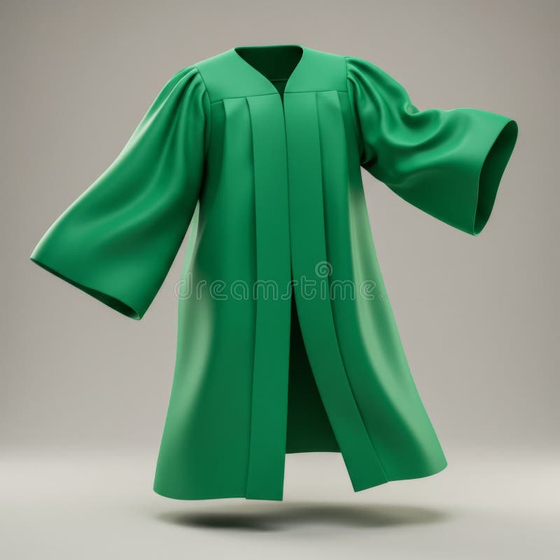 Green Graduation Gown on Neutral Background Stock Illustration ...