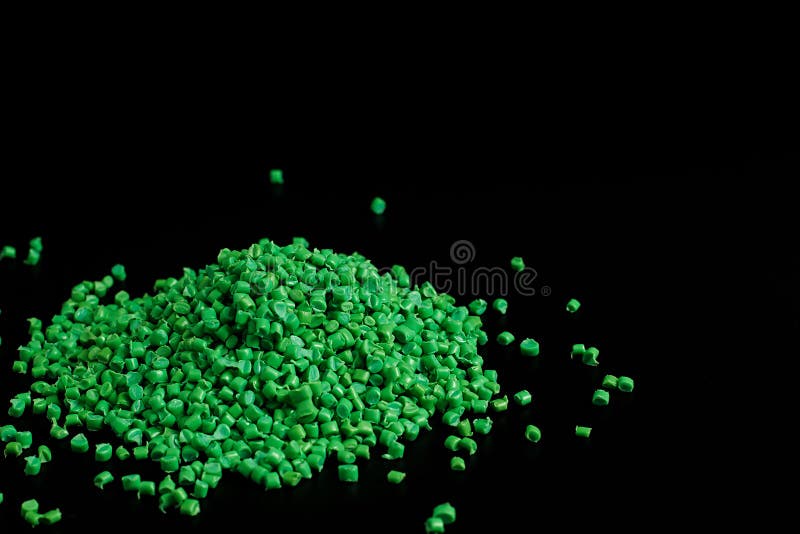 Green Granules of Polypropylene, Polyamide. Background. Plastic and ...