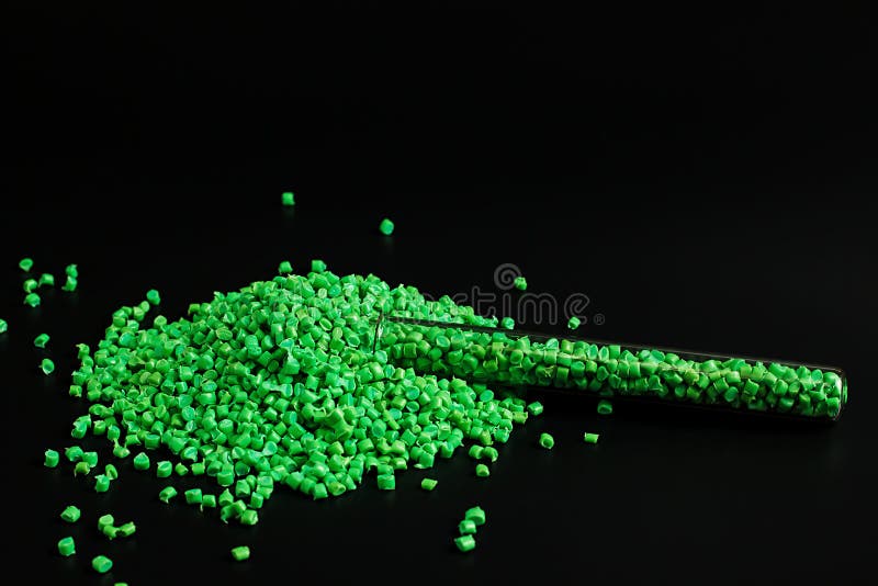 Green Granules of Polypropylene, Polyamide. Background. Plastic and ...