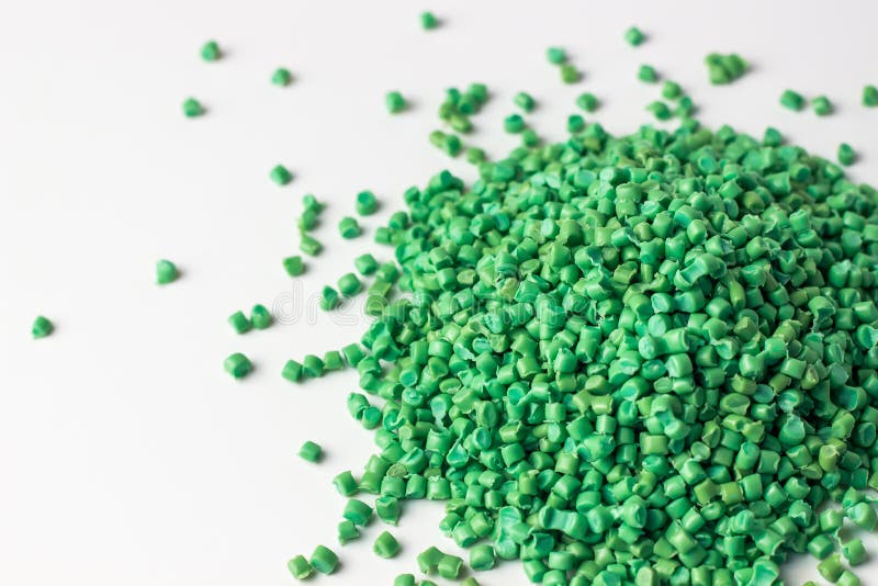 Green Granules of Polypropylene or Polyamide on a White Background ...