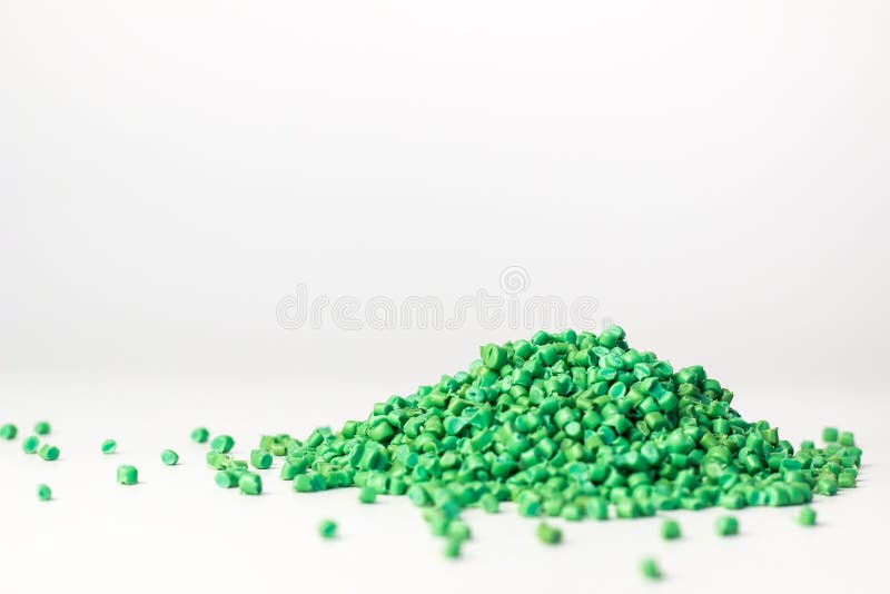 Green Granules of Polypropylene or Polyamide on a White Background ...
