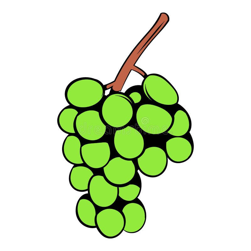 Green Grape Branch Icon Cartoon Stock Vector - Illustration of fresh ...