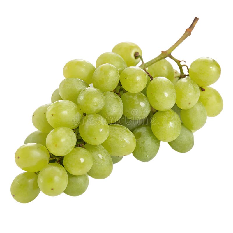 Green Grape Bunch Isolated on White Background Stock Photo - Image of ...