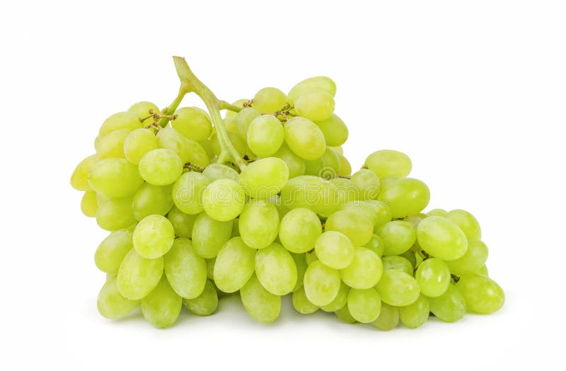 Green Grape Bunch Isolated on White Background Stock Image - Image of ...