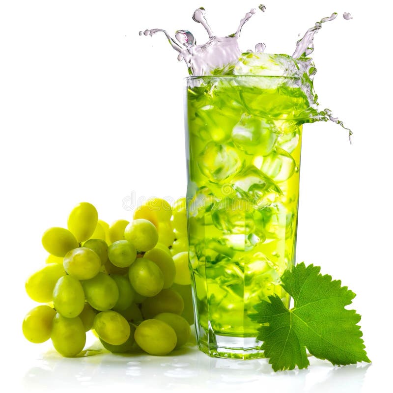 Green Grape Juice Splash on White, Fruit, Fresh Stock Illustration ...