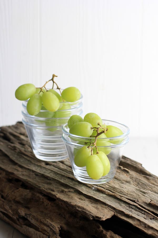 Green Grape on Mini Glass Bowl Stock Photo - Image of glass, autumn ...