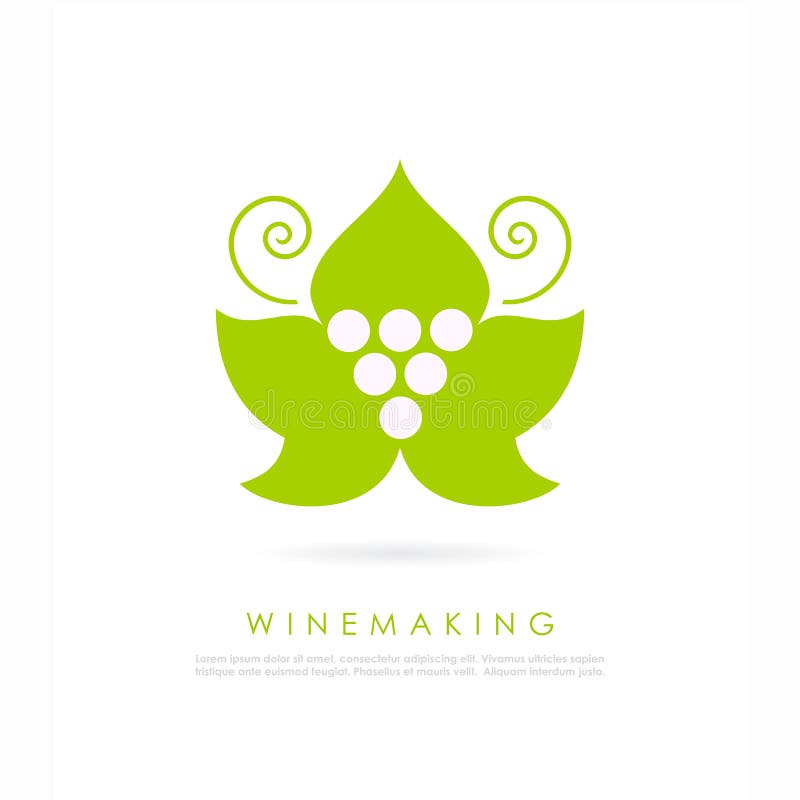 Green grape vine leaf logo stock vector. Illustration of freshness ...