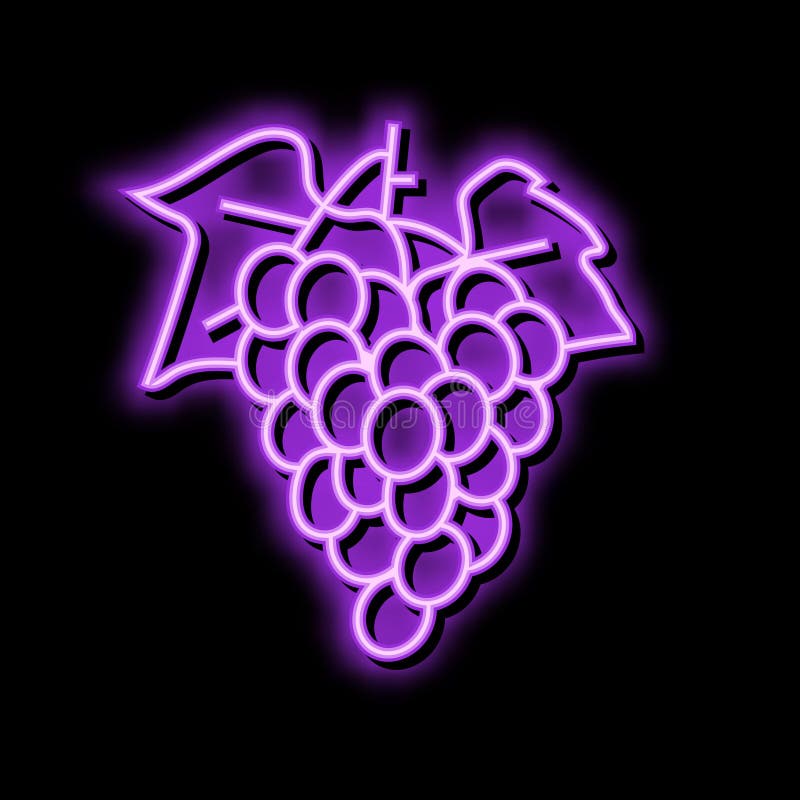 Green Grapes Bunch Neon Glow Icon Illustration Stock Vector ...