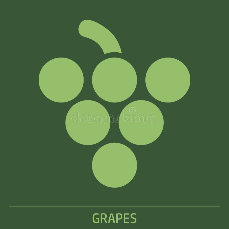 Green Grapes Icon Illustration Stock Illustration - Illustration of ...
