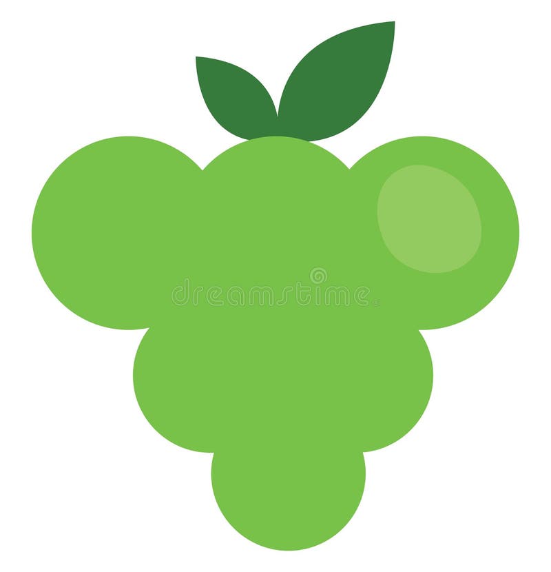 Green grapes, icon stock vector. Illustration of sweet - 258926125
