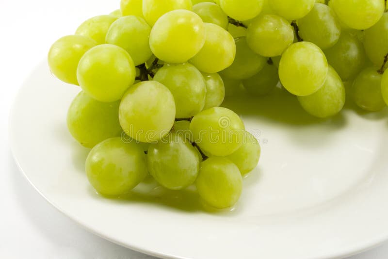 Green grapes on a plate stock photo. Image of healthy - 6579854