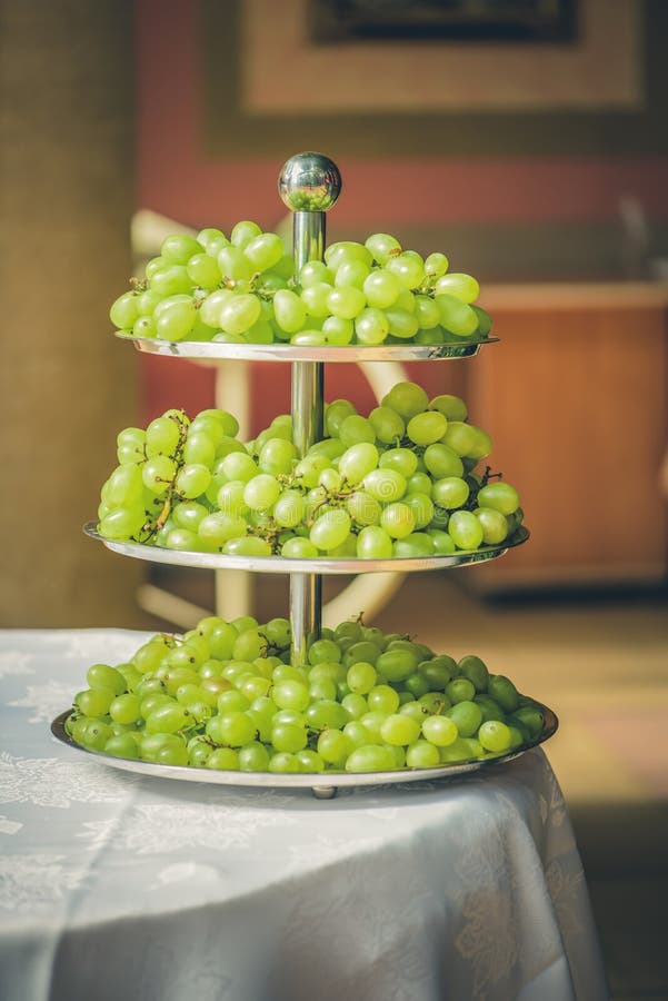 Green Grapes on the Table, Rustic Toned Stock Image - Image of vertical ...