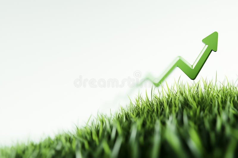 A Green Graph Line Seamlessly Transitions into a Blade of Grass ...