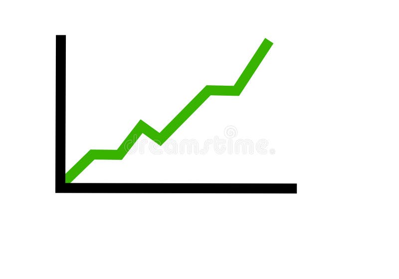 Green Graph Showing Financial Result Stock Photo - Illustration of ...