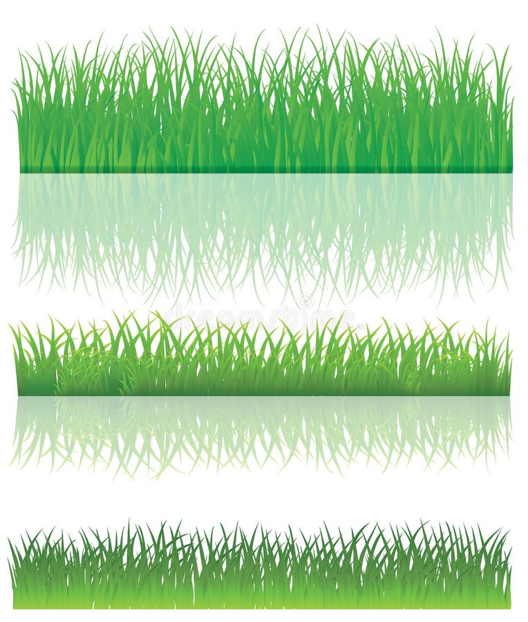 Green Grass Borders Set. Lawn Care Concept. Isolated Vector ...