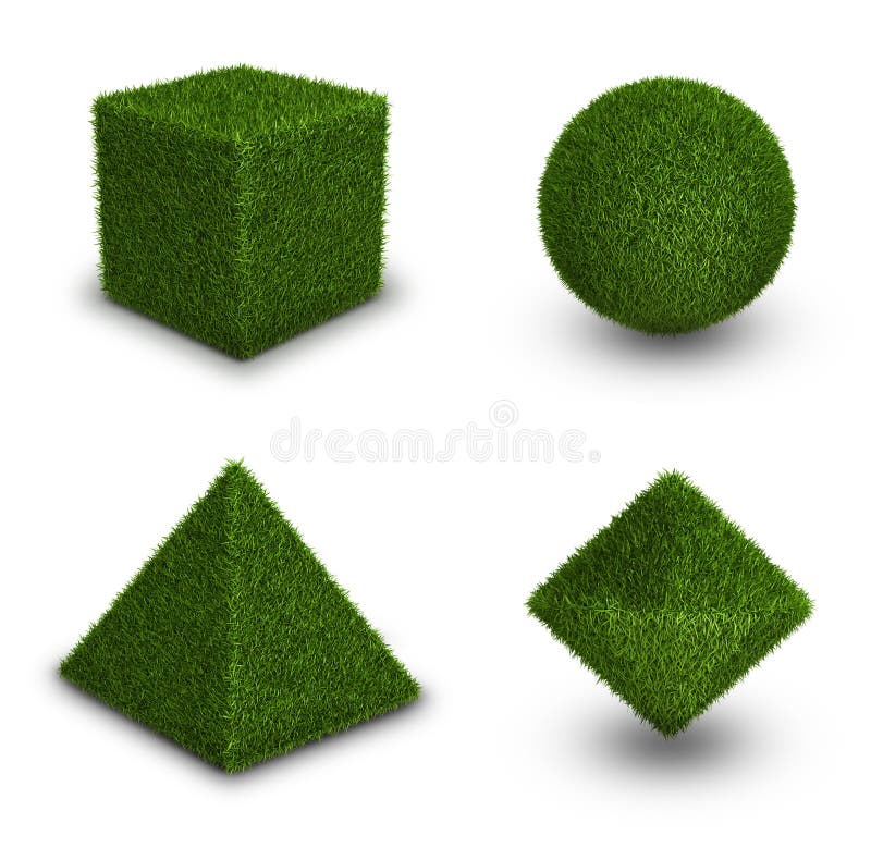 Green Grass Abstract Shape Figures Stock Illustration - Illustration of ...