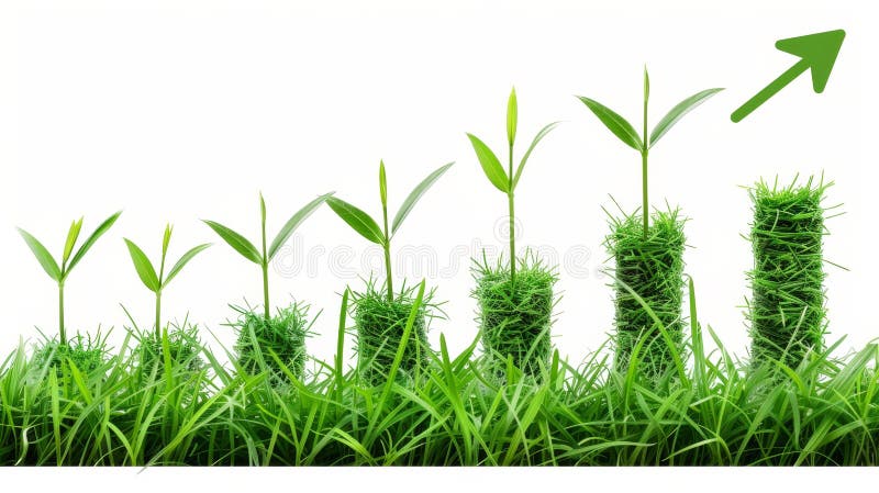 Green Grass Arrows Pointing Upward, Eco Friendly Progress and ...