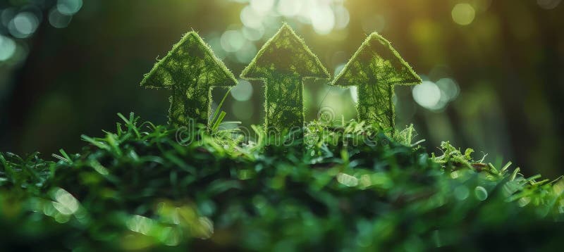 Green Grass Arrows Signifying Eco Friendly Progress and Sustainable ...