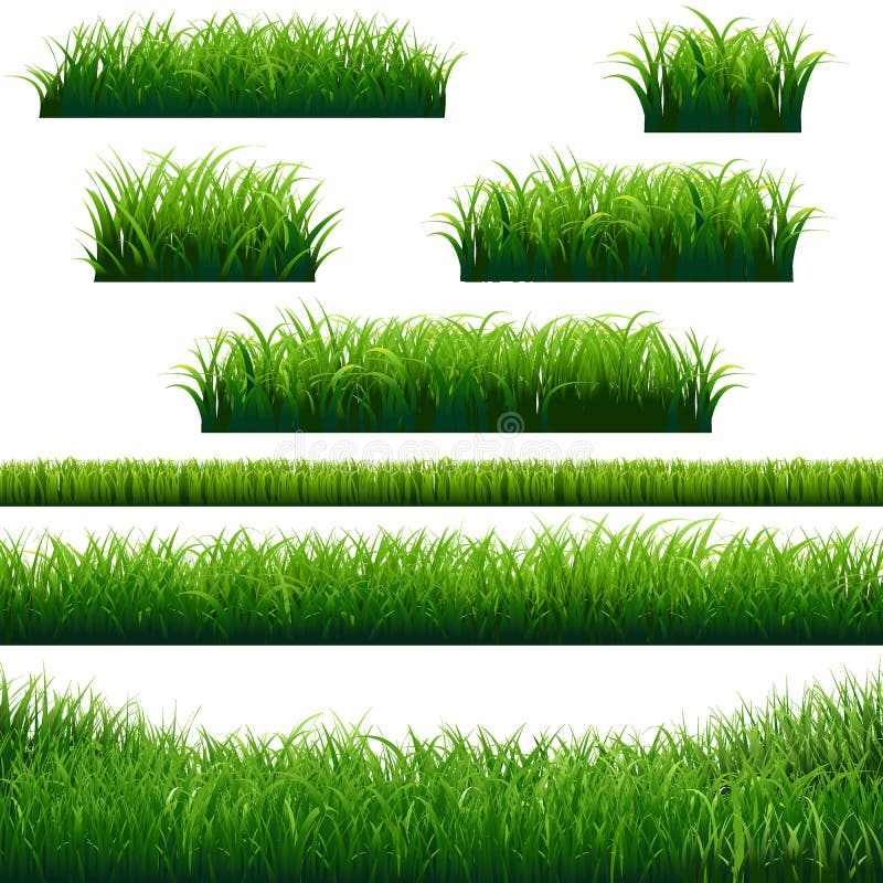 Green Grass Borders Collection Stock Vector - Illustration of ...