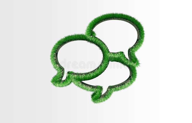 Green Grass Chat Icon Isolated on White Background. Speech Bubbles ...