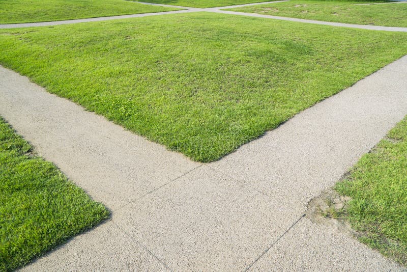 Green grass and cross path stock image. Image of footpath - 45947337
