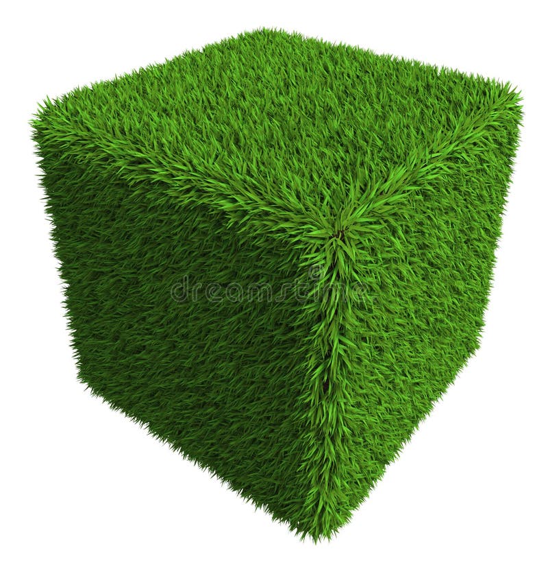 Grass Cube 3D stock illustration. Illustration of garden - 74317649