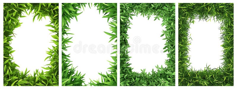 Green Grass Field Frame Vertical Posters Set. Summer Spring Borders ...