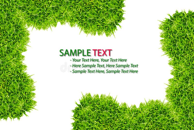 Green Grass Love Heart Frame Isolated Stock Photo - Image of fresh ...