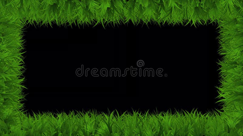 Green Grass Frame Motion Graphics with Plain Black Background Stock ...