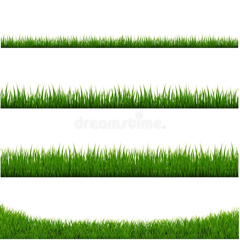 Green Grass Frame Set and Isolated White Background Stock Vector ...