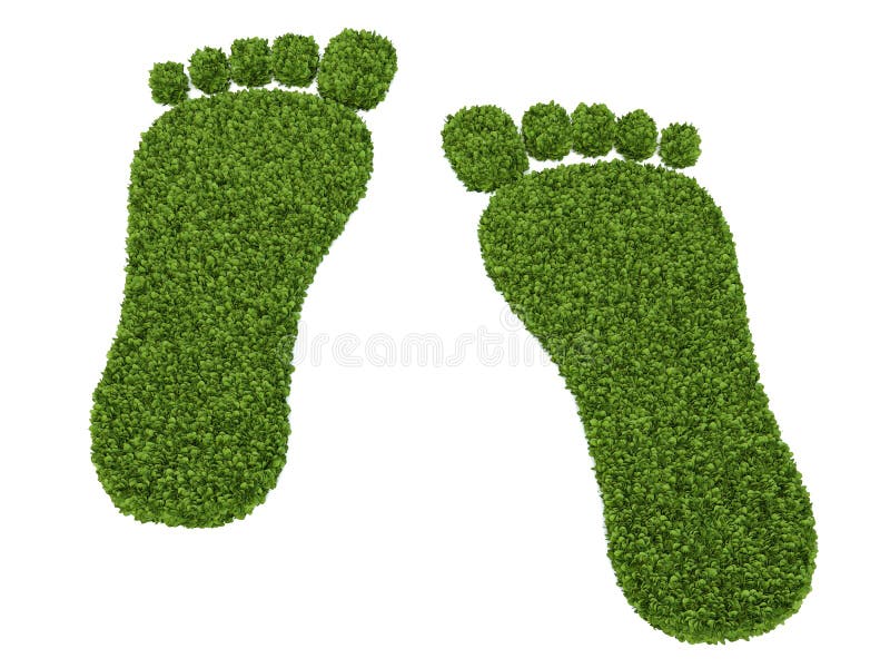Footprints on the grass stock illustration. Illustration of ecological ...