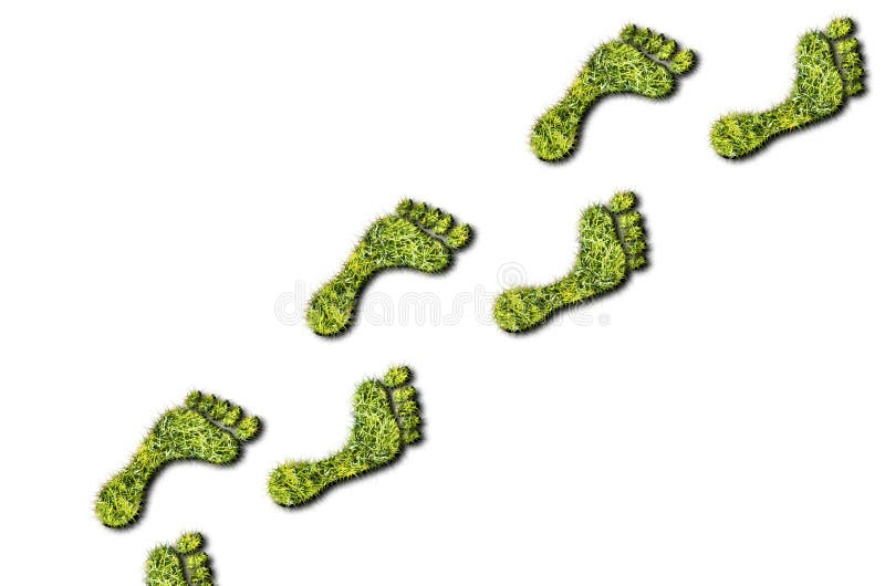 Green Grass Growing Footprints on Cracked Earth Background Stock ...