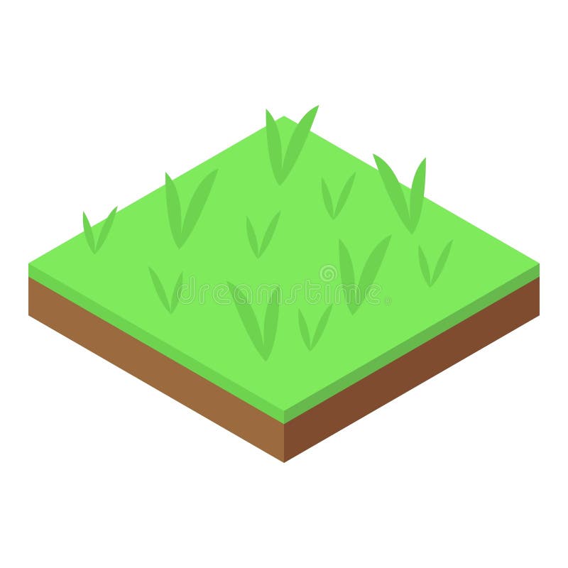 Green Grass Growing on Square Soil Ground Patch Stock Vector ...